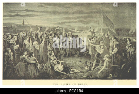 This 1893 illustration by Walker depicts the Siege of Derry in 1689, a ...