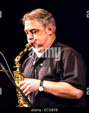 Kiev, Ukraine. 13th Dec, 2014. Dmitry Shlelyayn - alto saxophone ...