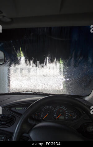inside car automatic seen through windscreen Stock Photo - Alamy