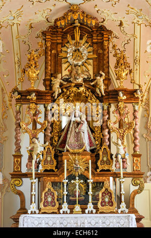 Main altar with painting, chapel with Rococo interiors Pilgrimage ...