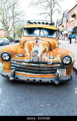 Ford super deluxe 8 V8 old rusty car wreck 1947 classic parked rust rusted pitted unkempt ...