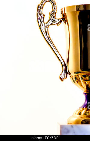 Gold cup trophy cutout isolated on white background Stock Photo - Alamy