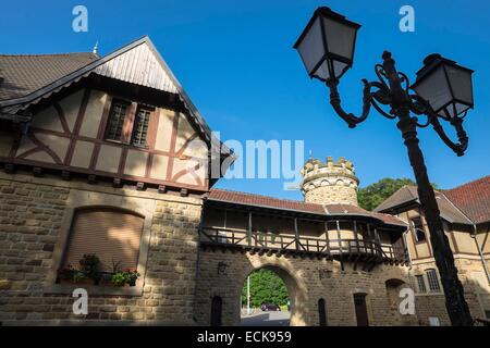 France, Moselle, Forbach, Schlossberg castle, fortified castle built in ...