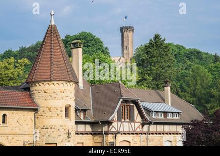 France, Moselle, Forbach, Schlossberg castle, fortified castle built in ...