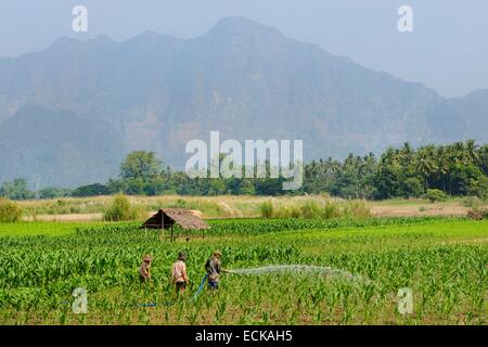 Myanmar (Burma), Kayin (Karen) State, Hpa-An, Kyauk Kalap pagoda and ...