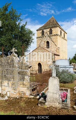 France, Dordogne, Perigord Pourpre, 12th century St Christopher church ...