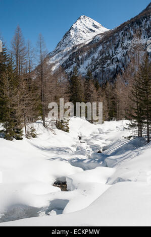 stream under ice and snow Stock Photo - Alamy