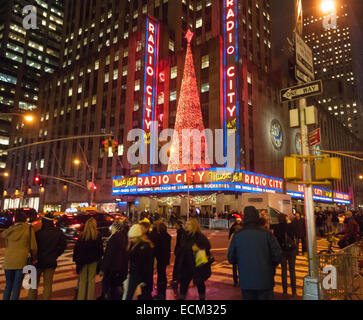 Ornaments on a Christmas tree are seen on the Grand Foyer during a ...