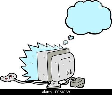 cartoon computer game with thought bubble Stock Vector Image & Art - Alamy