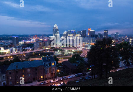 Cincinnati Ohio night exposure from above at Mt Adams at The View in ...