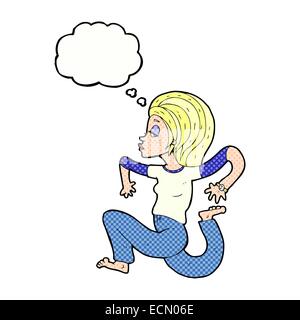 cartoon woman running with thought bubble Stock Vector Image & Art - Alamy