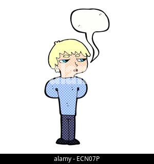 cartoon antisocial boy with speech bubble Stock Vector Image & Art - Alamy