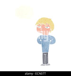 cartoon antisocial boy with thought bubble Stock Vector Image & Art - Alamy