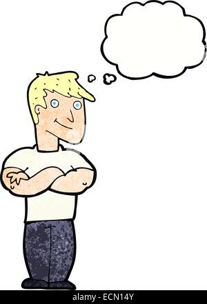 cartoon muscular man with thought bubble Stock Vector Image & Art - Alamy