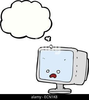 cartoon computer screen with thought bubble Stock Vector Image & Art ...