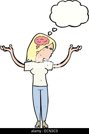 cartoon intelligent woman with thought bubble Stock Vector Image & Art ...