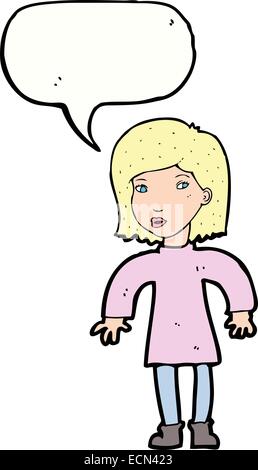 cartoon cautious woman with speech bubble Stock Vector Image & Art - Alamy
