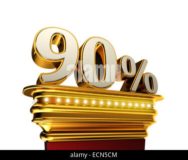 3d illustration of golden number ninety four or 94 isolated on white ...