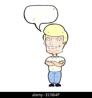 cartoon grinning man with speech bubble Stock Vector Image & Art - Alamy