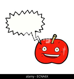 cartoon shiny apple with speech bubble Stock Vector Image & Art - Alamy