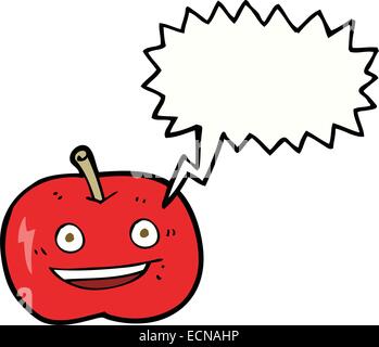 cartoon shiny apple with speech bubble Stock Vector Image & Art - Alamy