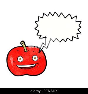 cartoon shiny apple with speech bubble Stock Vector Image & Art - Alamy