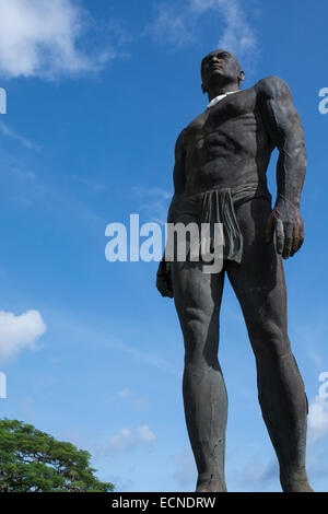 Chamorro man of the island of Guam, Mariana Islands. He wears a yellow ...