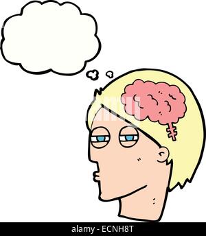 cartoon man thinking carefully with thought bubble Stock Vector Image ...