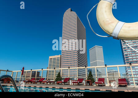 Rooftop swimming pool at the Warwick Denver Hotel. Colorado. USA Stock ...
