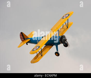 Boeing Stearman 'Kaydet' biplane, a WW2 training aircraft showing the ...
