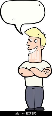 cartoon grinning man with speech bubble Stock Vector Image & Art - Alamy