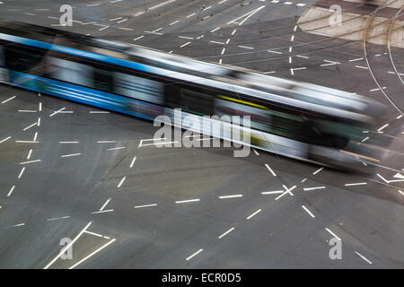 Great Road intersection, road markings for various turning lanes Stock ...