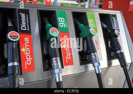 Petrol station pumps. Photographed in Catalonia, Spain Stock Photo ...
