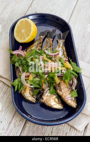Fish Snack - Pilchard on Toast on white Background Stock Photo - Alamy