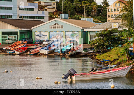Caribbean, St Lucia, Castries Town, Derek Walcott Square Stock Photo ...
