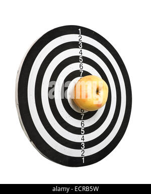 target and apple isolated on a white background Stock Photo - Alamy