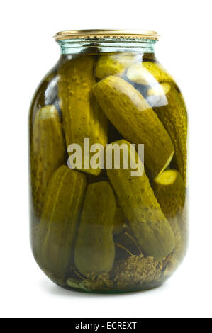Glass jar of preserved gherkins Stock Photo - Alamy