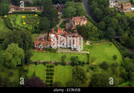 Aerial view of Wightwick Manor in Wolverhampton 2003 Stock Photo - Alamy
