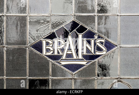Brains Beer sign, Cardiff, Wales Stock Photo - Alamy