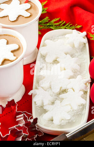 Homemade marshmallows in shape of snowflake Stock Photo - Alamy