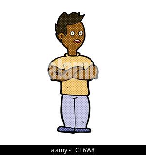 man crossed arms comic style black and white Stock Vector Image & Art ...