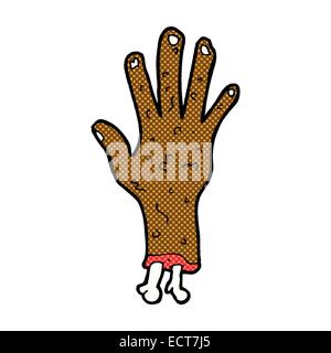 gross zombie hand retro comic book style cartoon Stock Vector Image ...