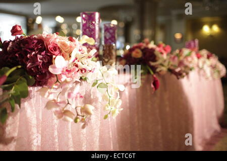 Wedding served decorated tables Stock Photo - Alamy