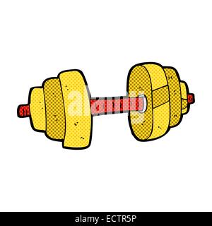 Cartoon Dumbbell, comic book Gym. Retro vector comics pop art design ...