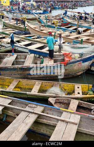 Ghana, Elmina. Fishing Nets on Dock of Elmina Harbor Stock Photo - Alamy
