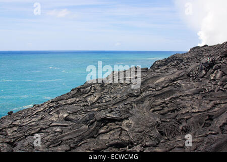 Lava flow (pahoehoe type with smooth unbroken surface Stock Photo - Alamy