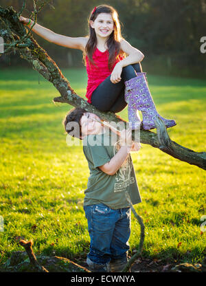 Farm Girl out in the fields Stock Photo - Alamy