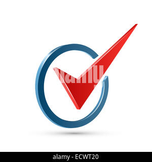 Vector Red and Blue Check Mark Icons Stock Photo - Alamy