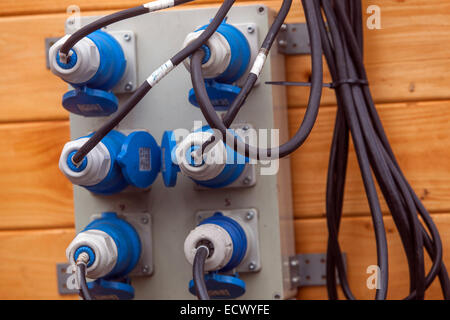 electrical outlets connected to the electricity Stock Photo - Alamy