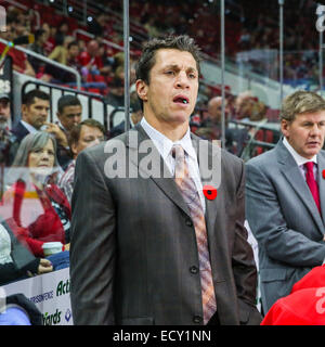 Carolina Hurricanes head coach Rod Brind'Amour speaks to media ...